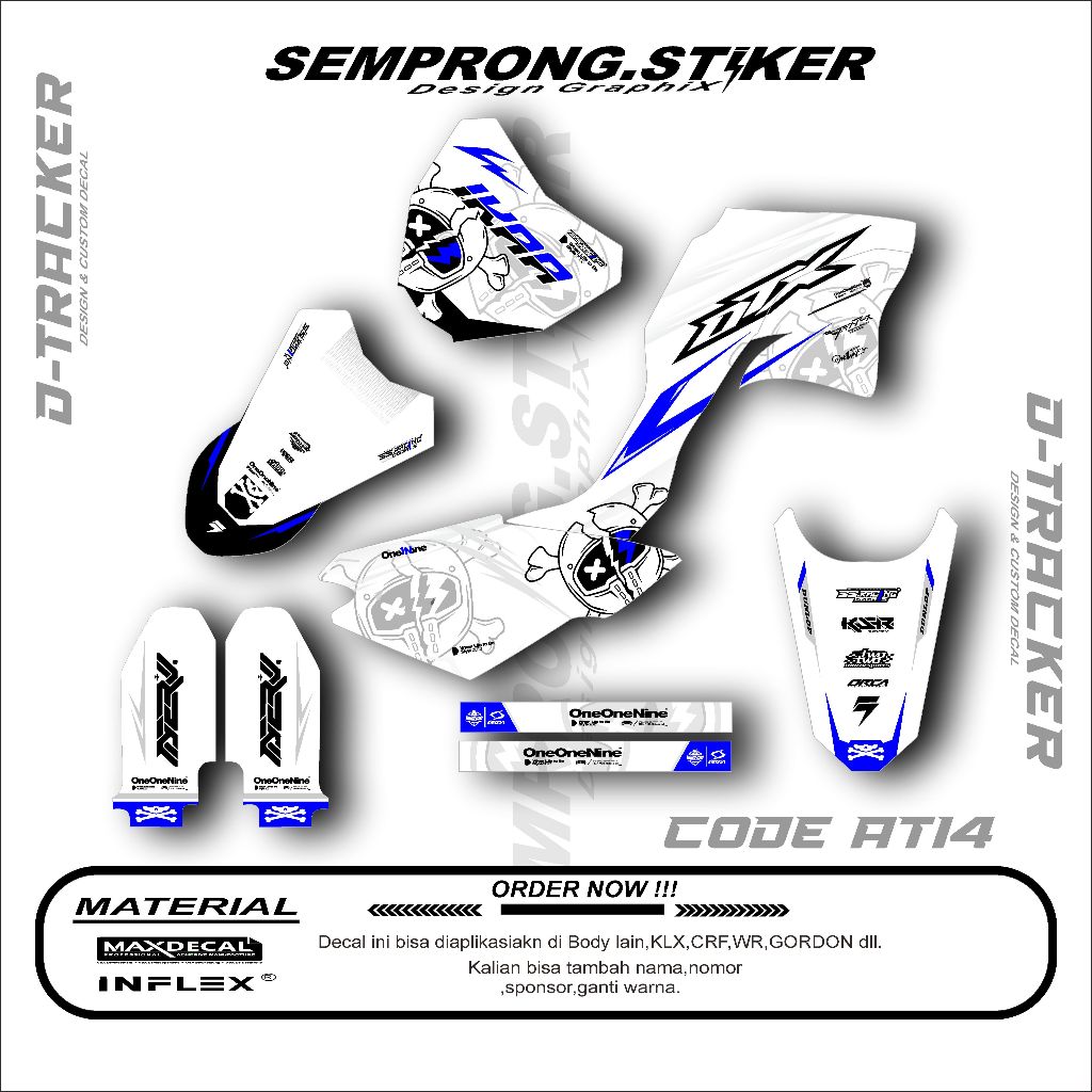 Jual NEW DECALS STIKER KLX DTRACKER FULL BODY VARIASI CUSTOM BEBAS NAMA ...