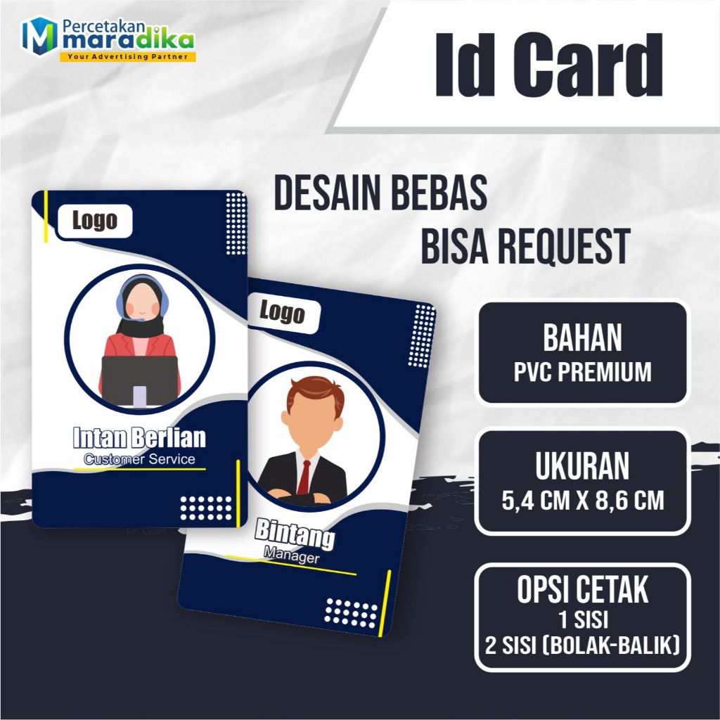 Jual CETAK ID Card Premium Bahan PVC Tebal Dengan Kualitas Baik ...