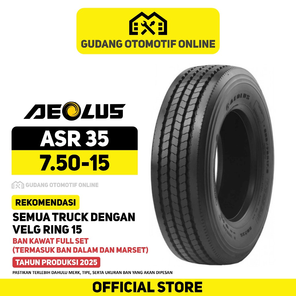 Jual Ban Truk Aeolus ASR35 750 R15 15 Truck Colt Diesel Canter Ragasa 7 ...