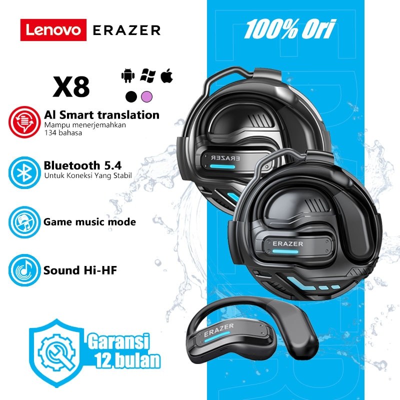 Jual Lenovo ERAZER X8 Open-Ear Wireless Bluetooth Earbuds TWS Sport ...