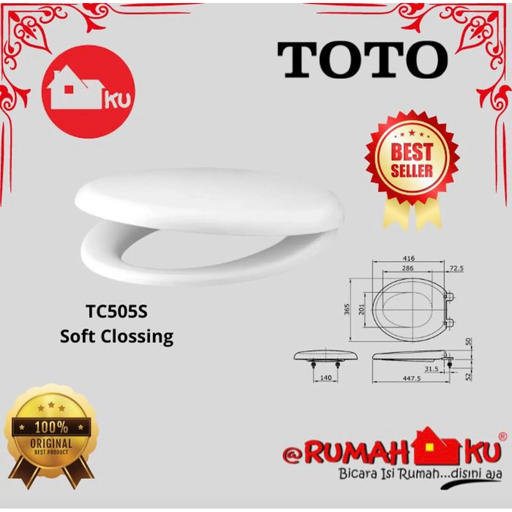 Jual TOTO TUTUP CLOSET / SEAT COVER TC505S PLASTIC SEAT&COVER W/PLASTIC ...