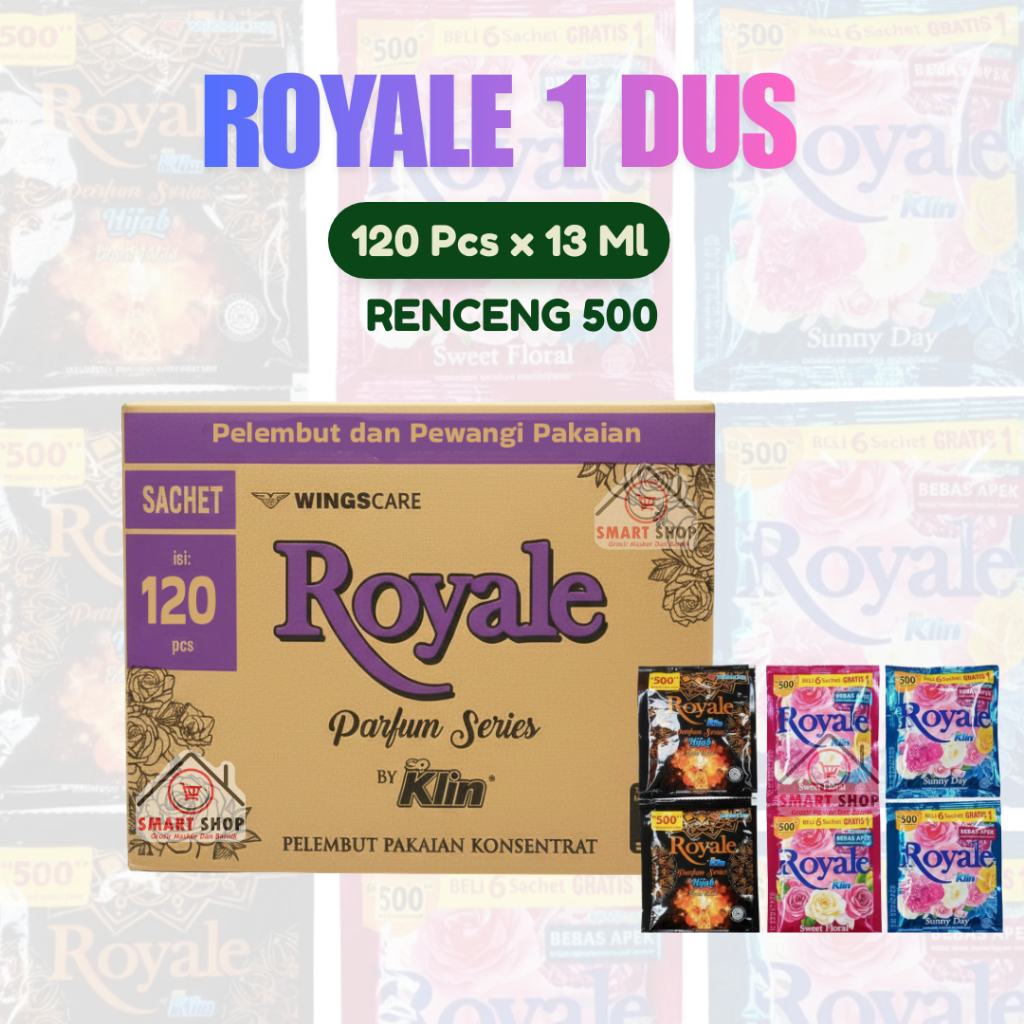 Jual 1 DUS Pewangi Royale / Softener Royale 13 ml 120 PCS | Shopee ...