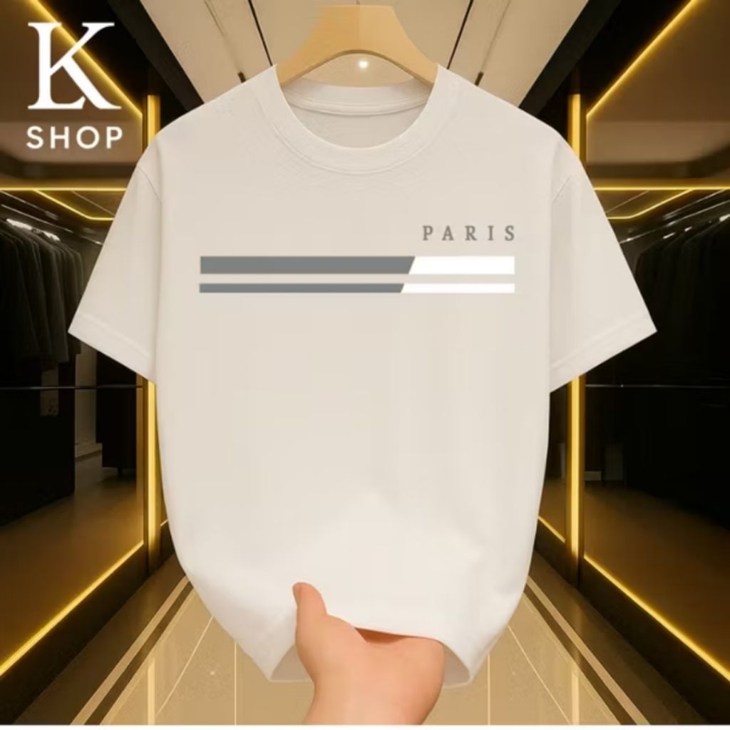 Jual PARIS two lis | T-Shirt Oblong | Kaos Lengan Pendek | Baju Pria ...