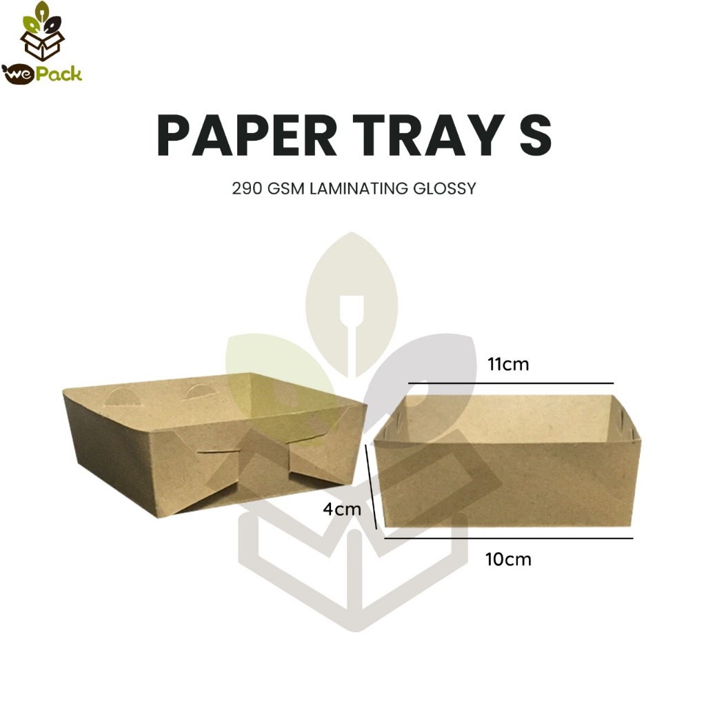 Jual Paper food tray nampan kertas model selip klip bahan Eco kraft ...