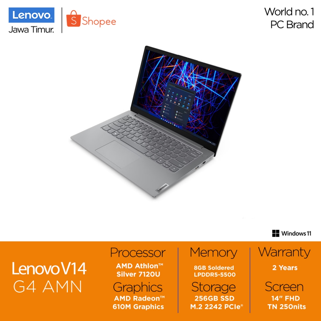 Jual Lenovo V14 G4 0YID Athlon Silver 7120U 8GB 256GB Windows 11 Home ...