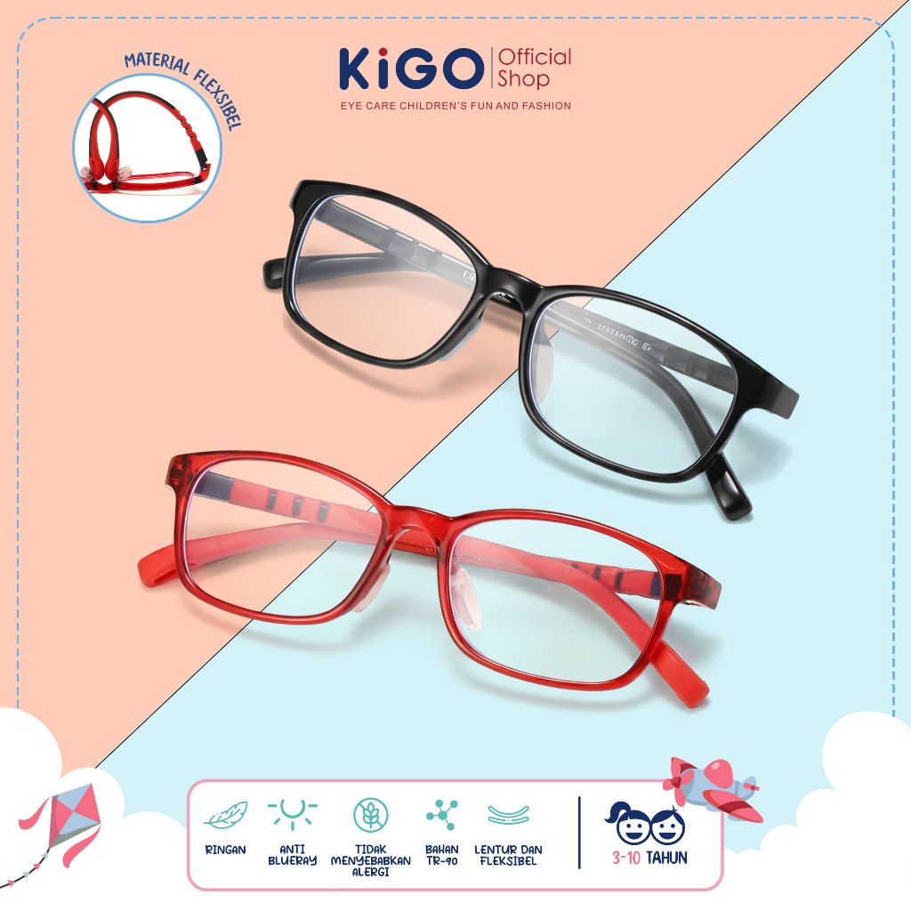 Jual KIGO Kacamata Anak Anti Radiasi Blueray Photocromic Myopia Minus ...