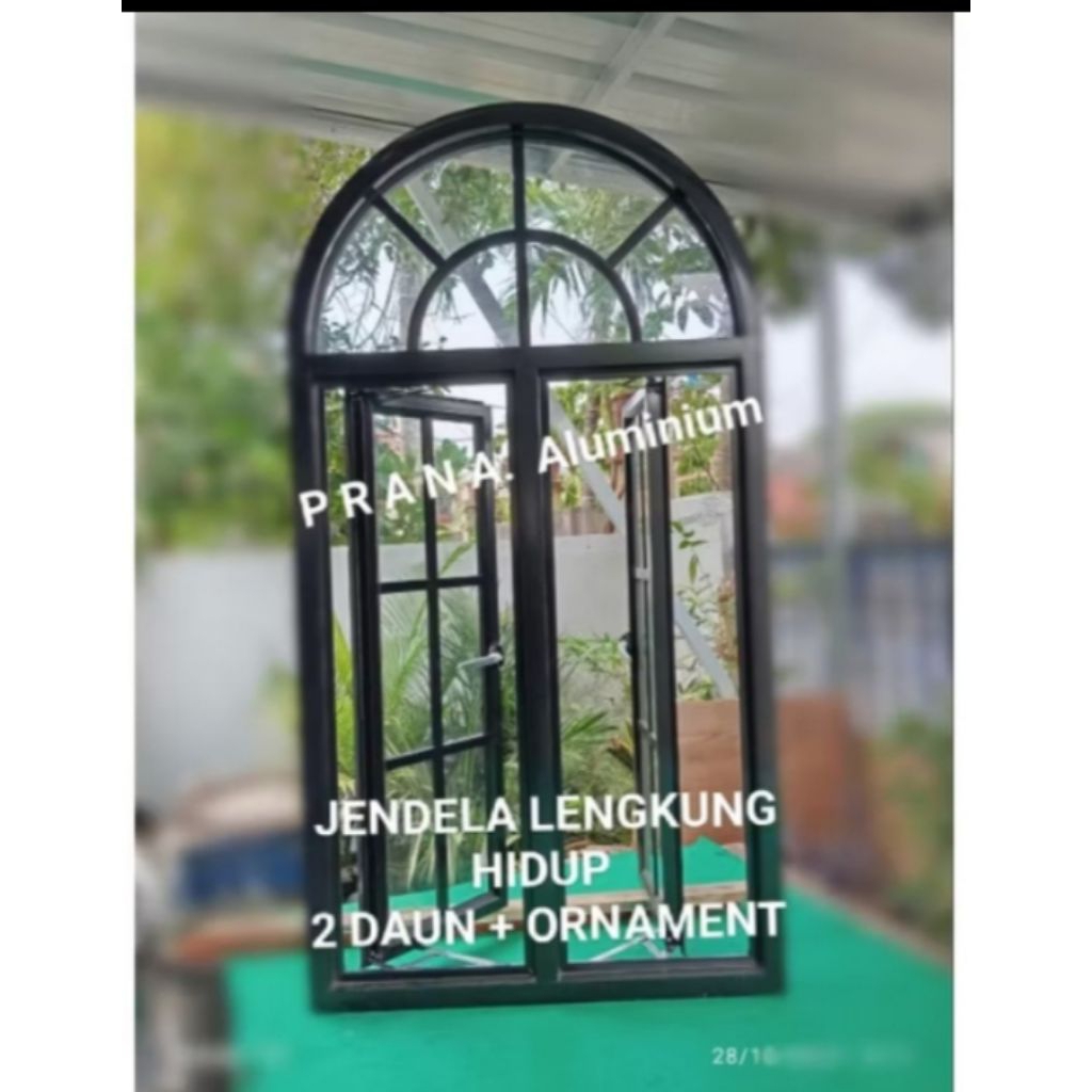 Jual Jendela LENGKUNG Aluminium, (FRAME 4 Inch) Bukaan 2 Daun, Uk. 100 ...
