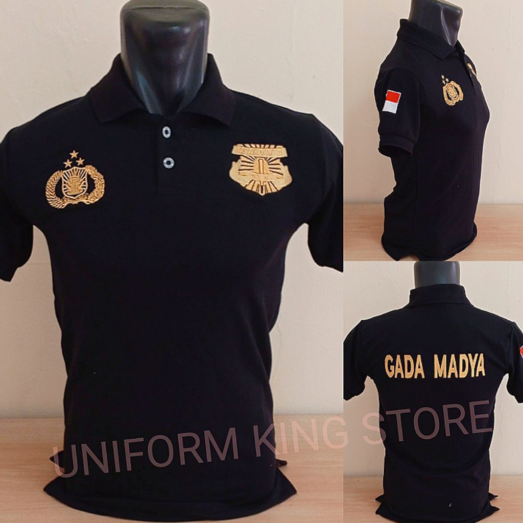 Jual KAOS GADA MADYA HITAM TERBARU FULL BORDIR - KAOS KERAH GADA MADYA ...
