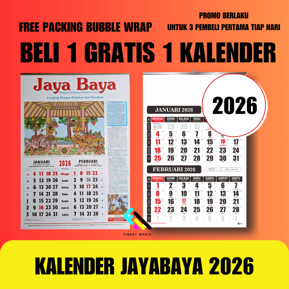 Jual GROSIR KALENDER JAYA BAYA TAHUN 2026 - KALENDER JAYABAYA ORIGINAL ...