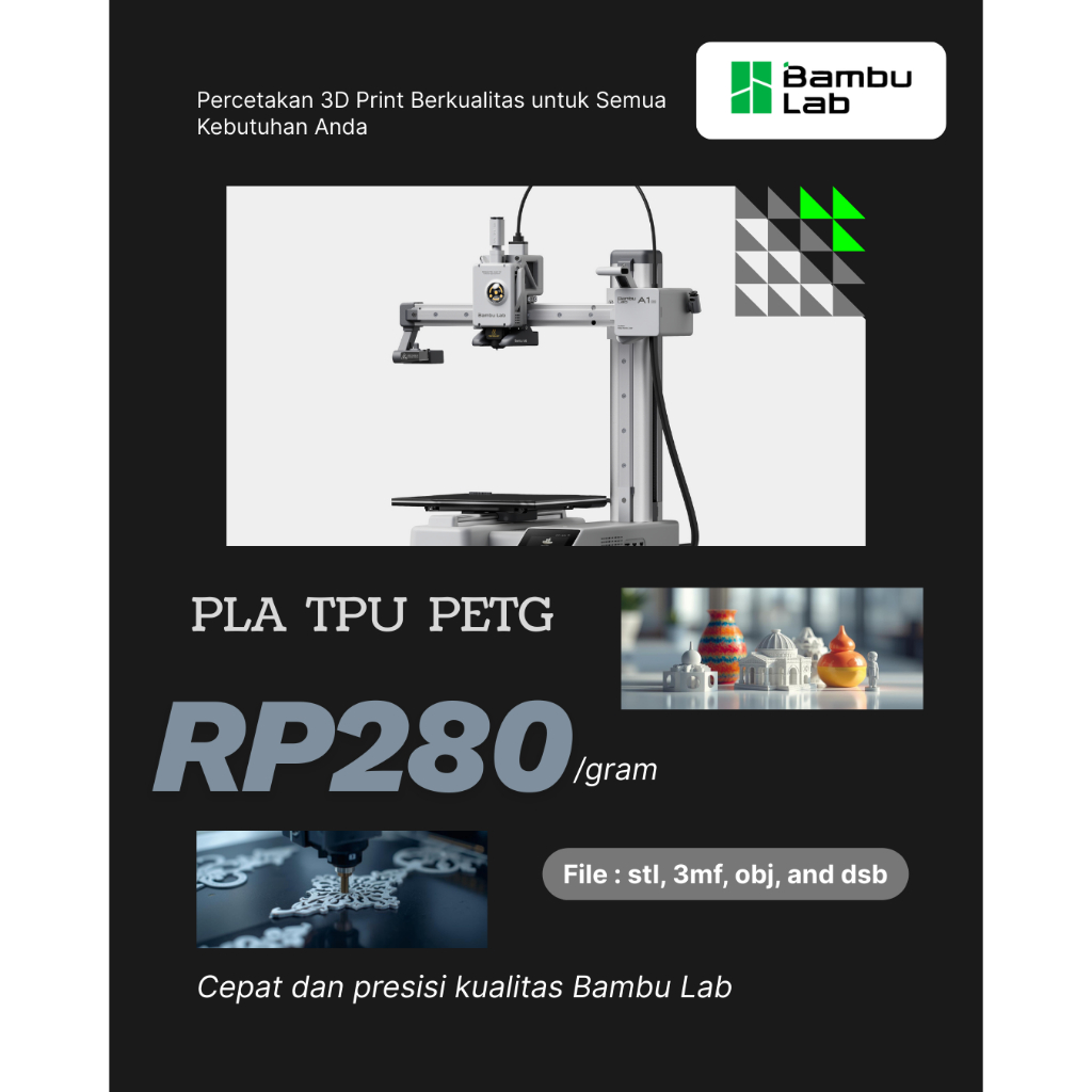 Jual JASA CETAK 3D BAMBU LAB PLA TPU PETG | Shopee Indonesia