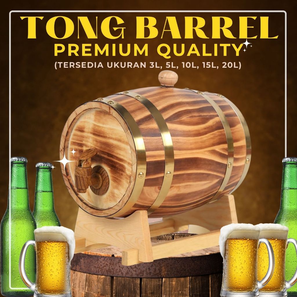 Jual Tong Wine Oak Barrel 3L 5L 10L 15L 20L Tabung Wine Barrel Dari ...