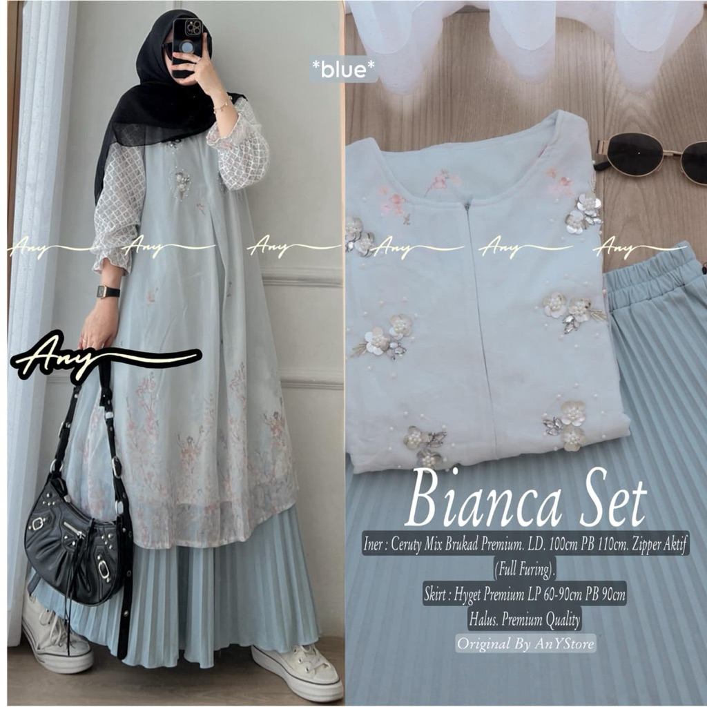 Jual Bianca setelan long tunic jumbo ld 130 ld 120 by A.N.Y rok floral ...