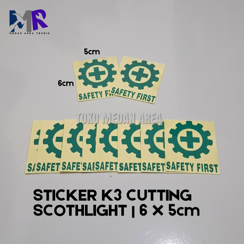 Jual Stiker Logo K3 Safety First Untuk Helm Proyek Sticker Cutting ...