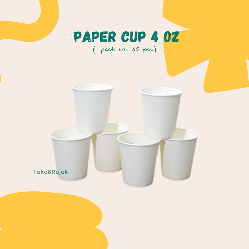 Jual Paper Cup Putih Polos 4 oz Gelas Kertas Food Grade Cocok untuk ...