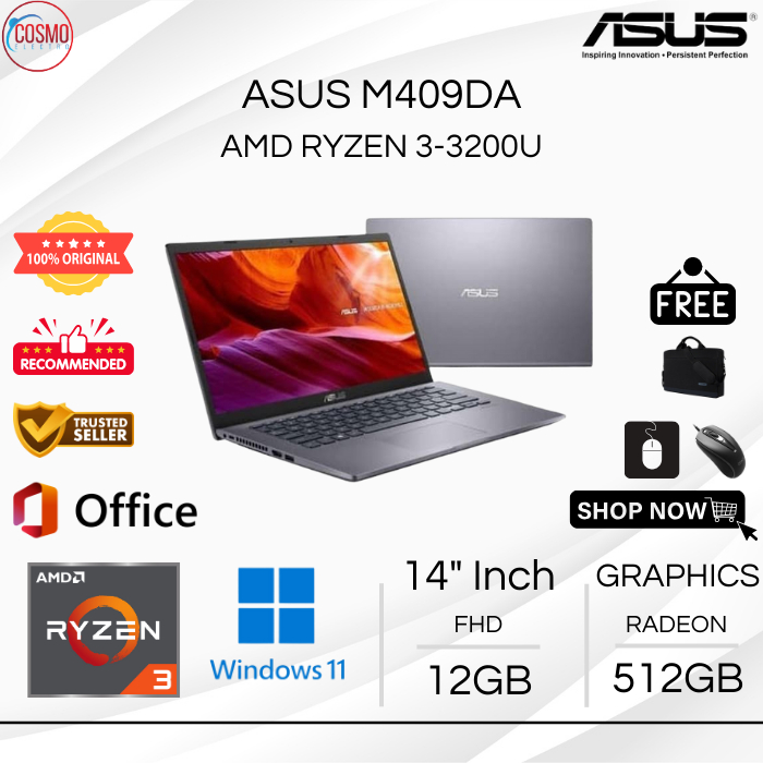 Jual ASUS M409DA AMD RYZEN 3-3200U | 12GB RAM 512GB SSD | 14 INCH FULL ...