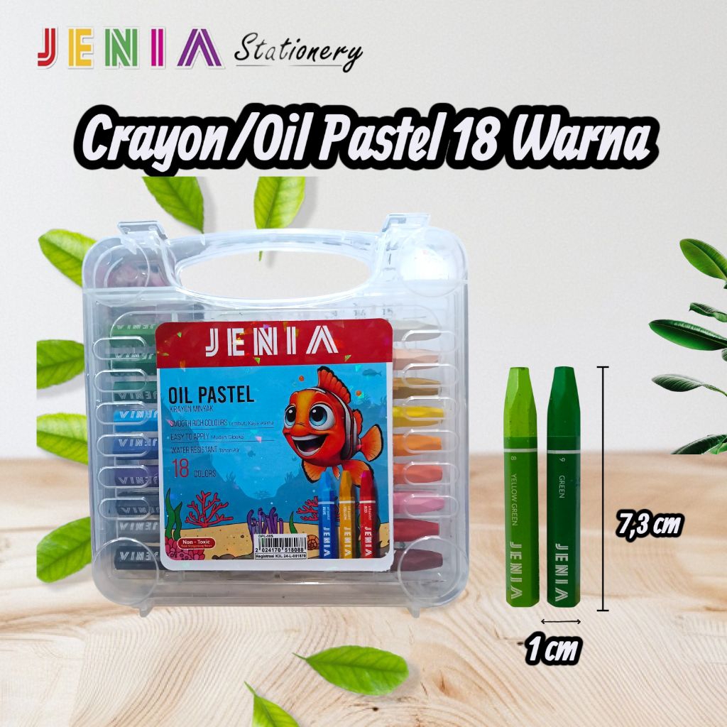 Jual Crayon Jenia 18 Warna/Oil Pastel Besar Jenia OPL 18S | Shopee ...