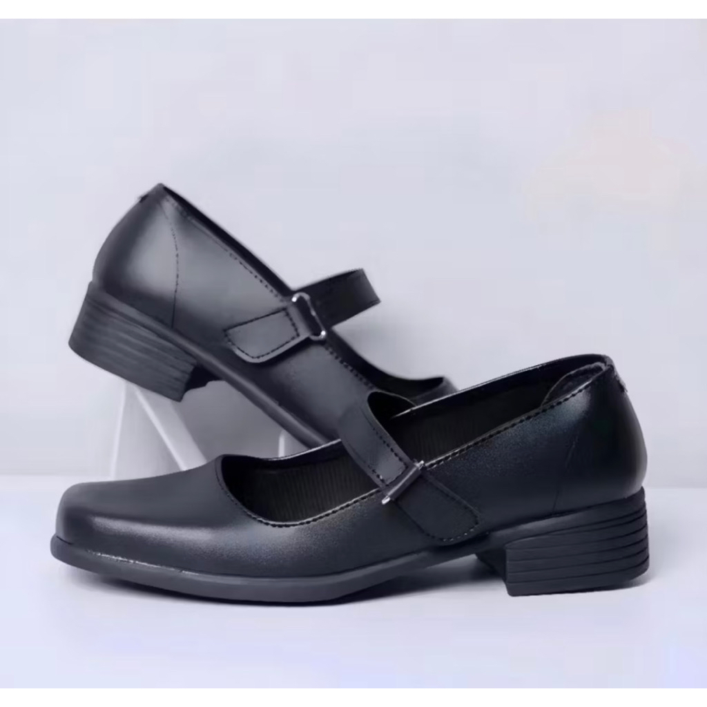 Jual Sepatu Pantofel Wanita Hitam Hak 3Cm Cewek Sekolah Kantor Paskibra ...