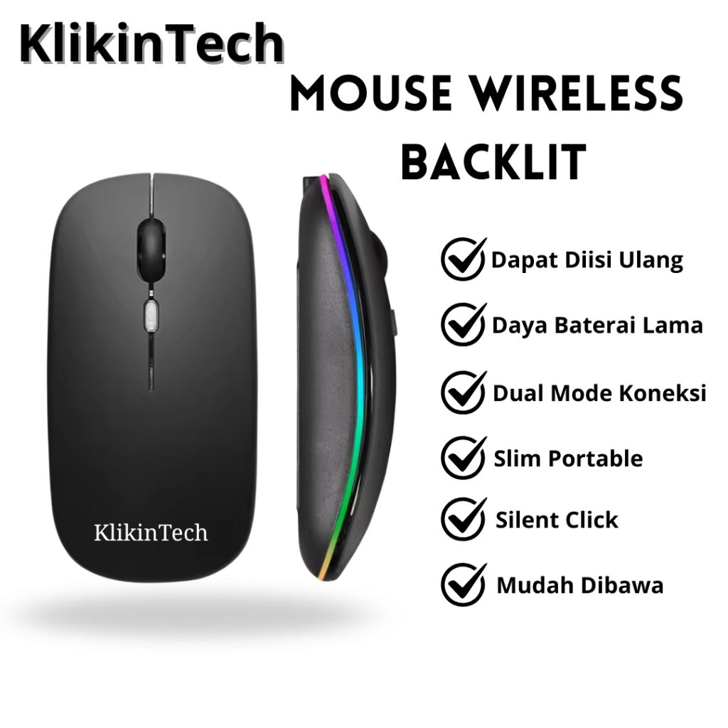 Jual Mouse Bluetooth 5.4 Receiver USB Dongle 2.4Ghz Silent Click ...