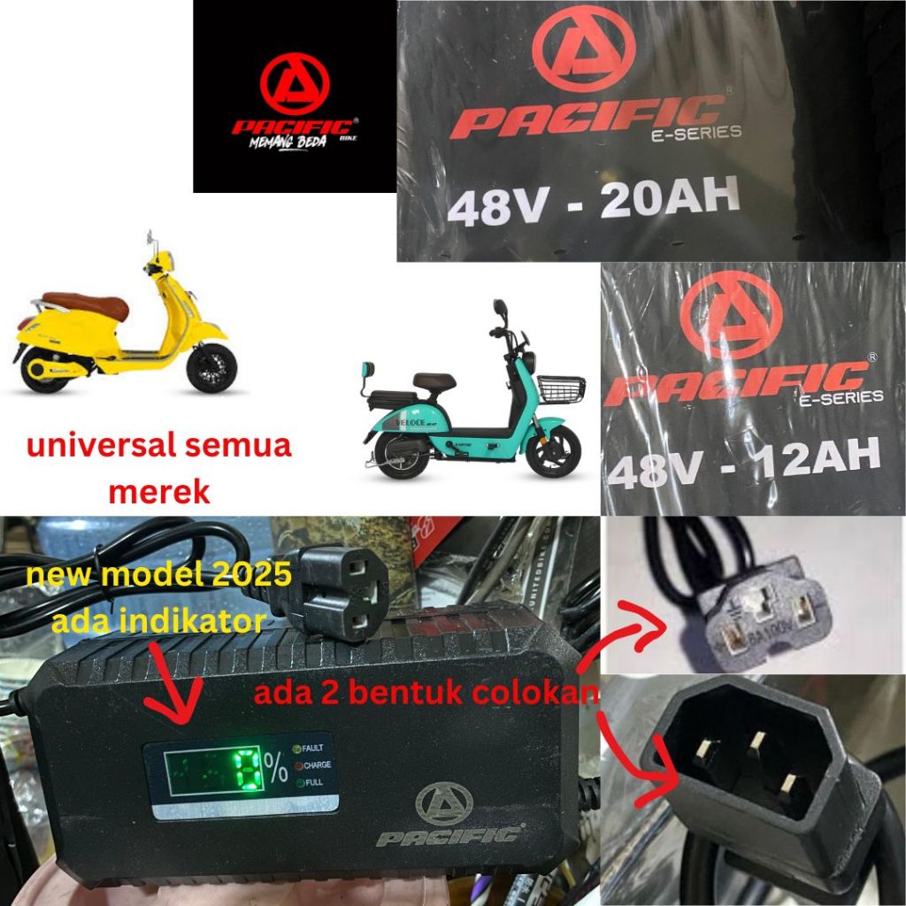 Jual Pacific Universal Charger Sepeda Listrik 48 60Volt Selis E-BIKE ...