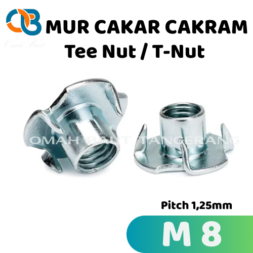 Jual Mur Cakar M8 / Tee Nut M8 / T-Nut M8 / Mur Cakar Cakram M8 Putih ...