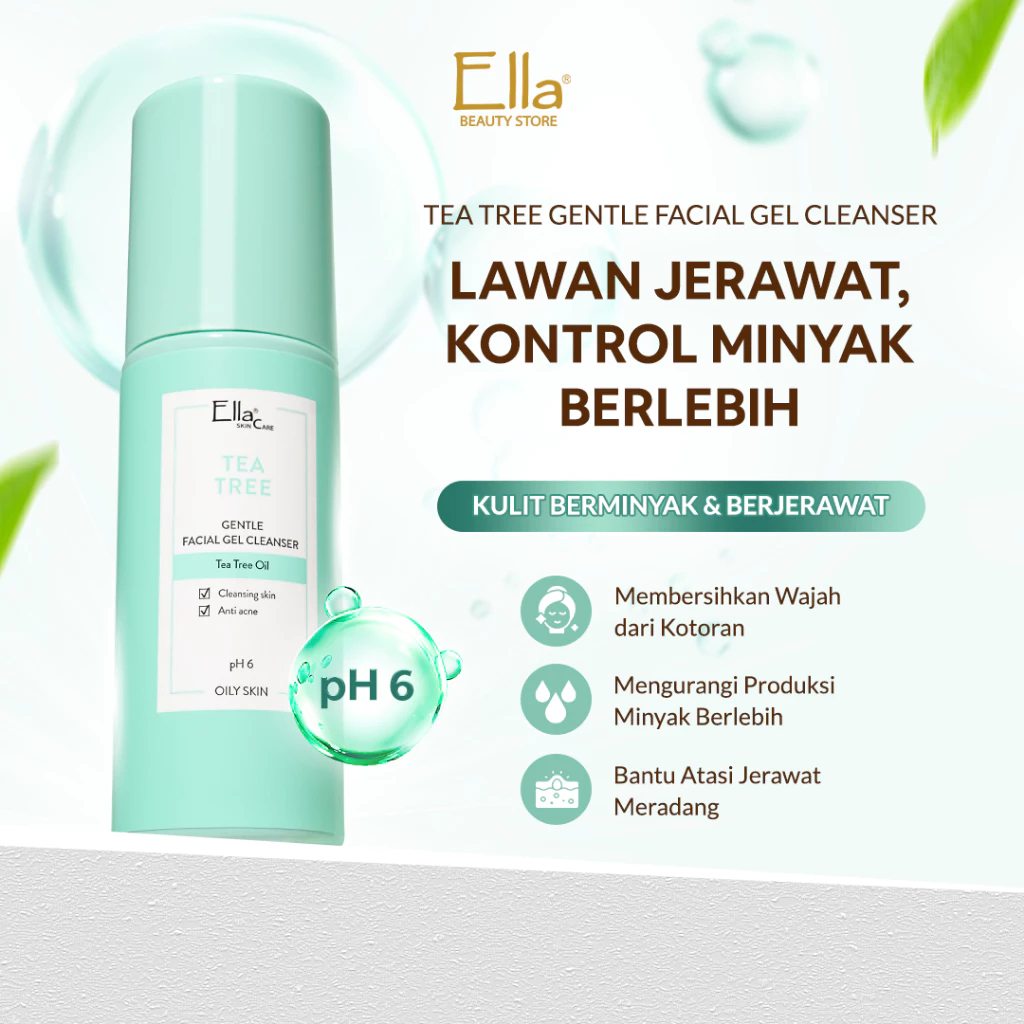 Jual [COD] Ella Skincare Official Facial Gel Cleanser Tea Tree with pH6 ...