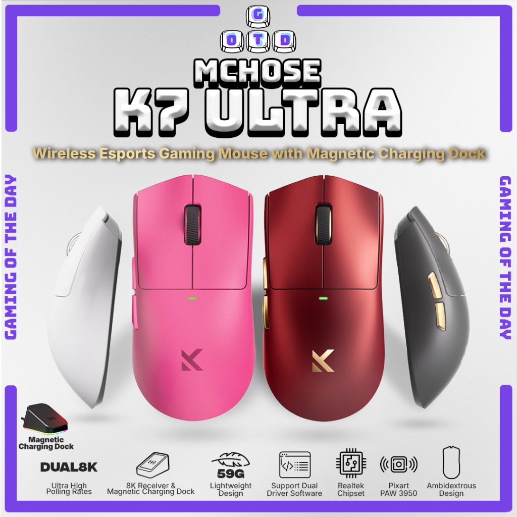 Jual MCHOSE K7 Ultra Lightweight Wireless Gaming Mouse With Magnetic ...