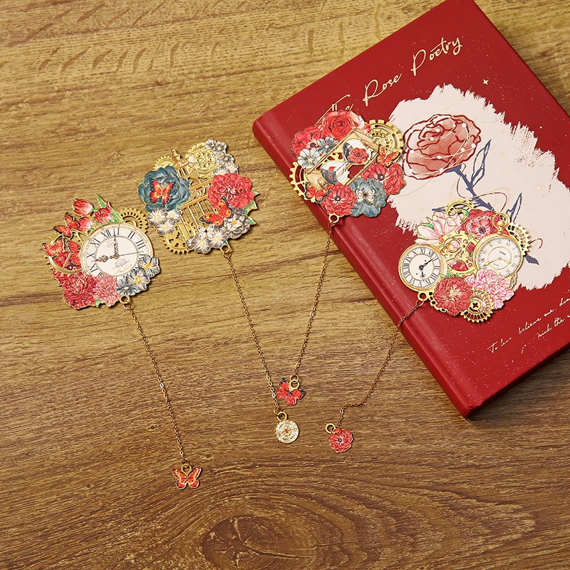 Jual SPECIALVORYU Pembatas Buku Logam Roman Clock / Bookmark metal ...