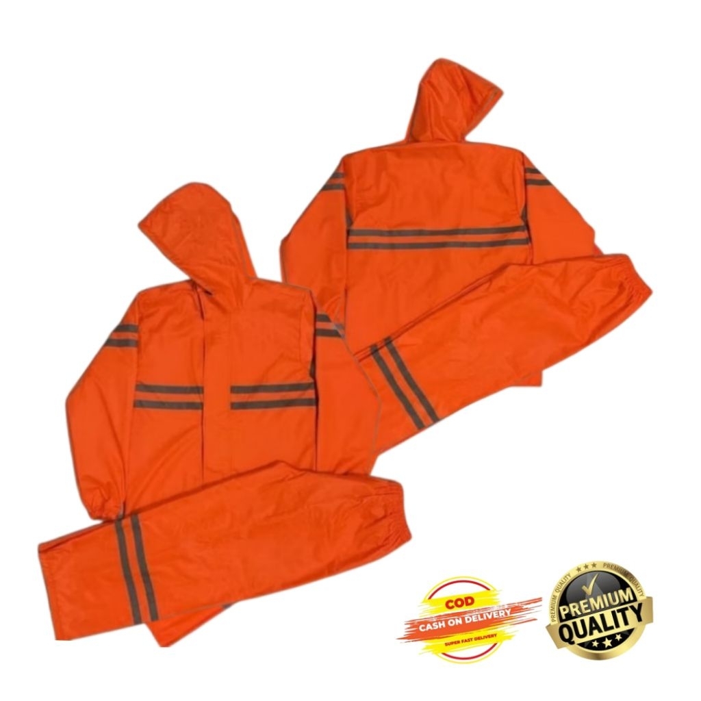 Jual Jas Hujan Setelan Safety Reflektif (Orange) | Shopee Indonesia