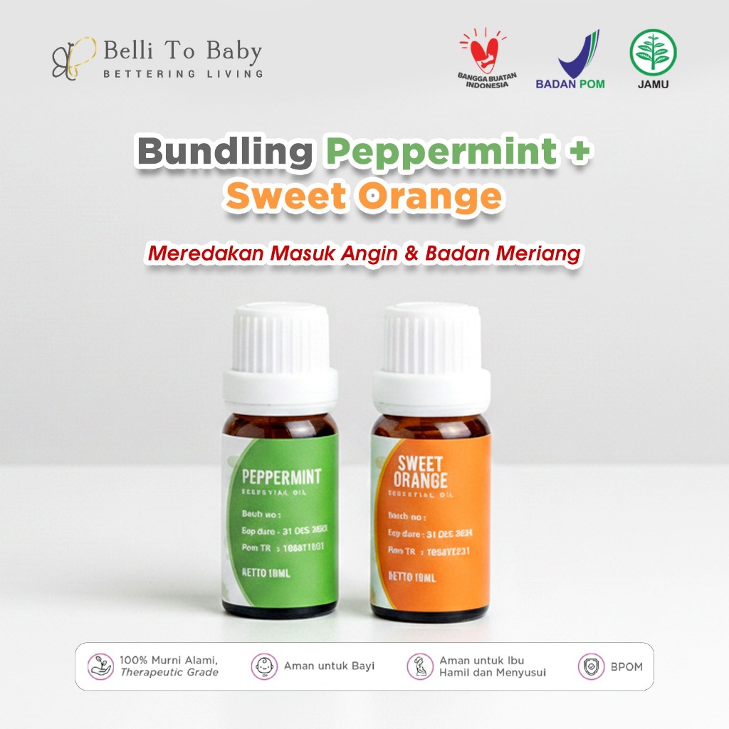 Jual Belli To Baby - Bundling Essential Oil Peppermint dan Sweet Orange ...