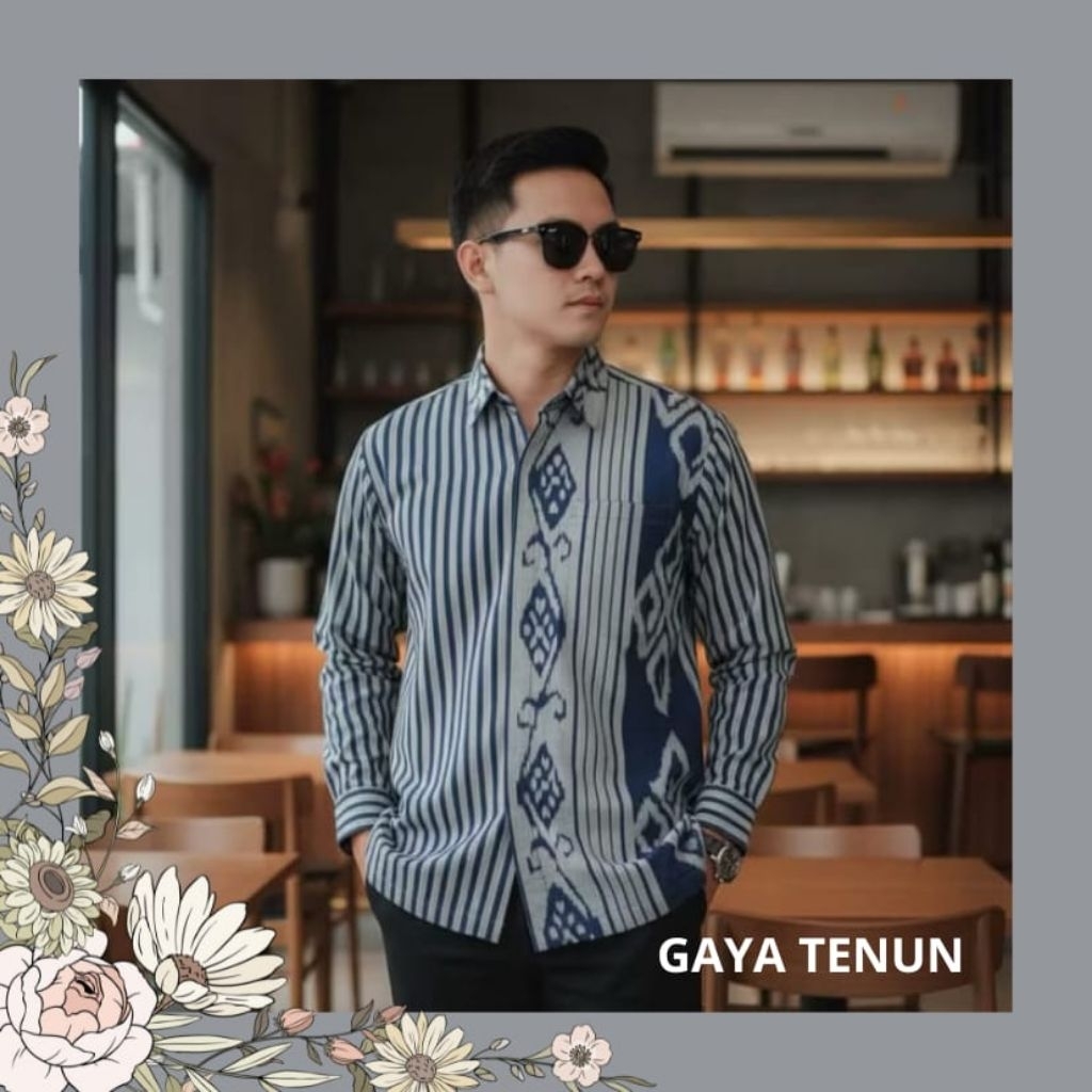 Jual [GAYA TENUN]kemeja tenun pria - kemeja tenun etnik - kemeja tenun ...
