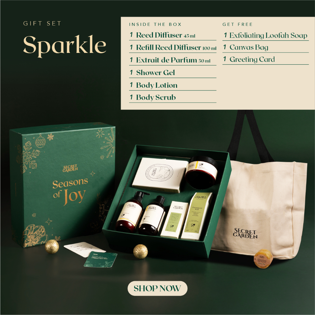 Jual Secret Garden - Sparkle Gift Set Box Reed Diffuser Body Care Free ...