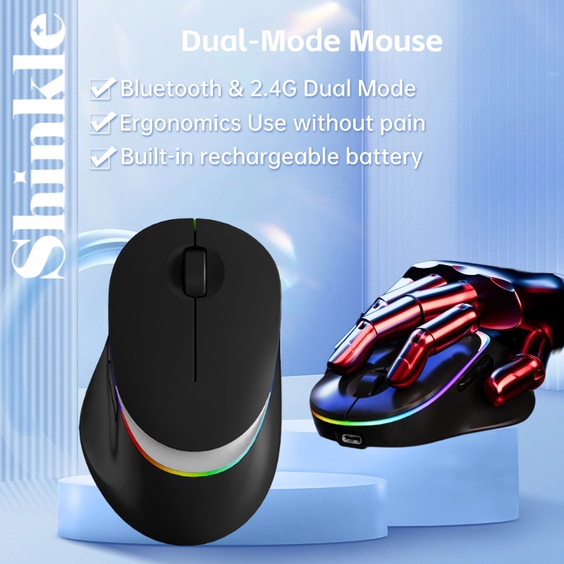 Jual Shinkle RGB Symmetrical Gaming Mouse - Rechargeable Dual Mode, 6 ...