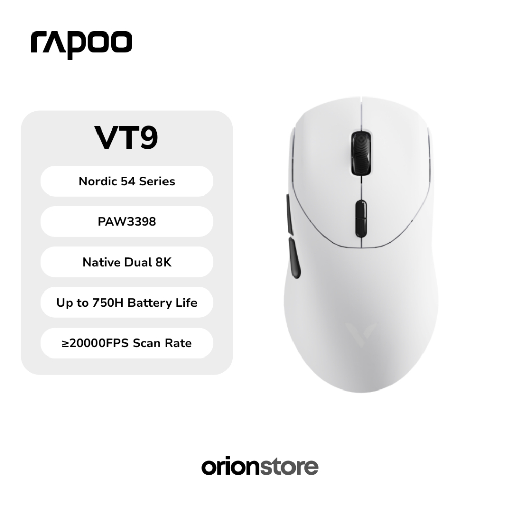 Jual Rapoo VT9 2nd Gen - Wireless Gaming Mouse Nordic 54 Series PAW3398 ...