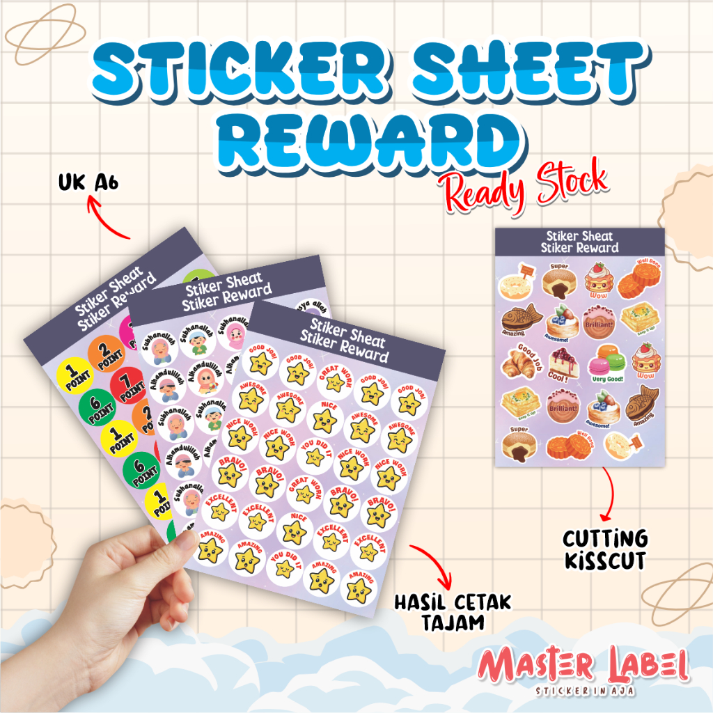 Jual STIKER REWARD | Cetak Sticker Sheet A6 | VINYLGLOSSY | STIKER UV ...