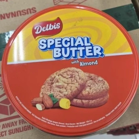 Jual Delbis Special Butter with Almond Cookies Kaleng 155gr | Shopee ...