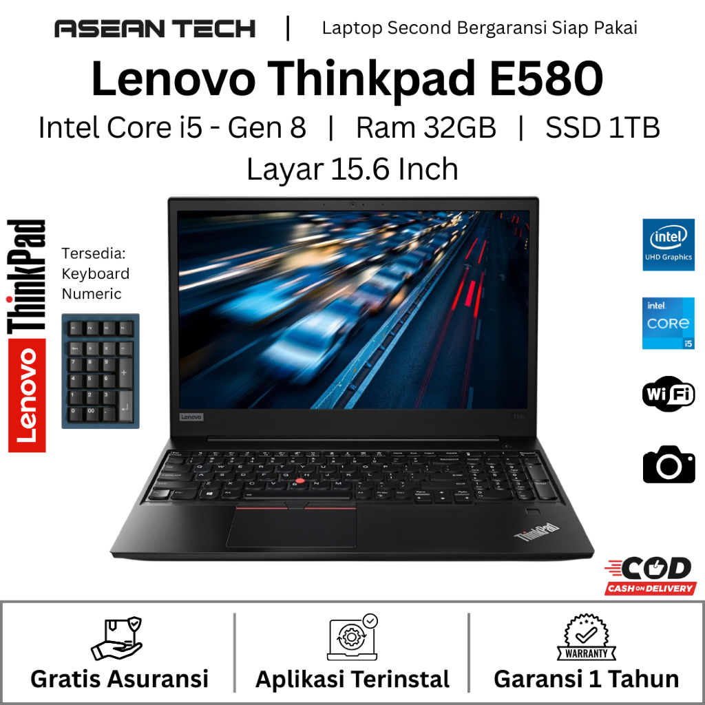 Jual Lenovo Thinkpad L580 Core i5 Gen 8 16GB SSD 1TB - Laptop Bekas ...