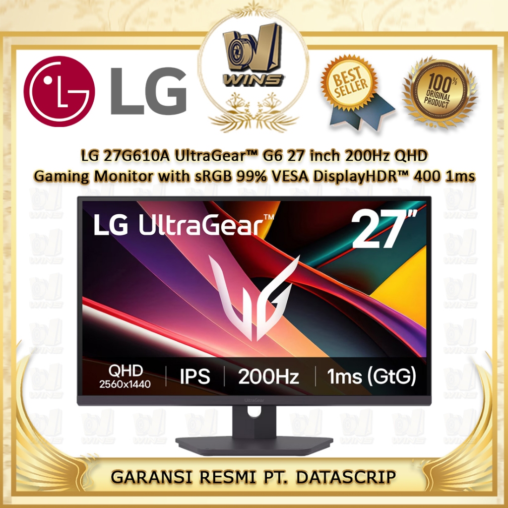 Jual LG 27G610A UltraGear G6 27 inch 200Hz QHD Gaming Monitor with sRGB ...