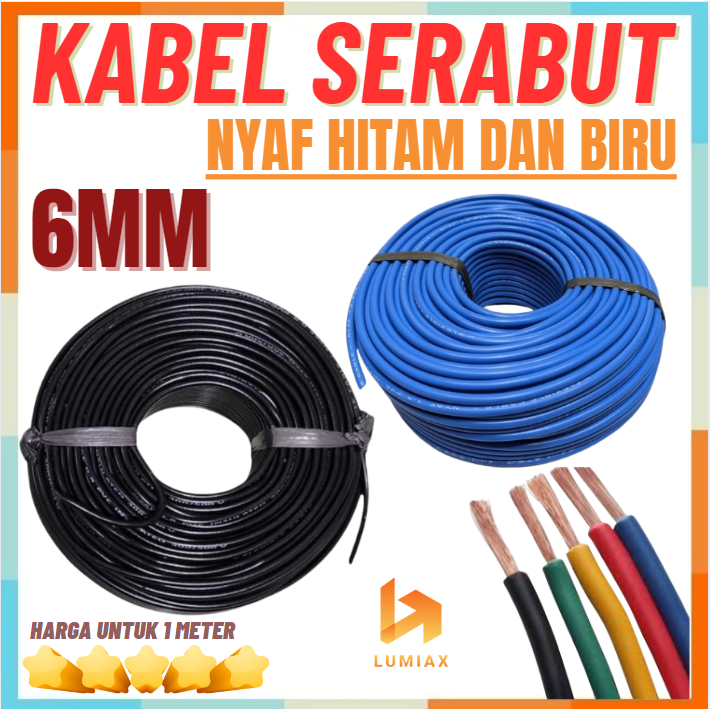 Jual Kabel Listrik Serabut NYAF 6 mm (Meteran) Kabel Listrik Serabut ...