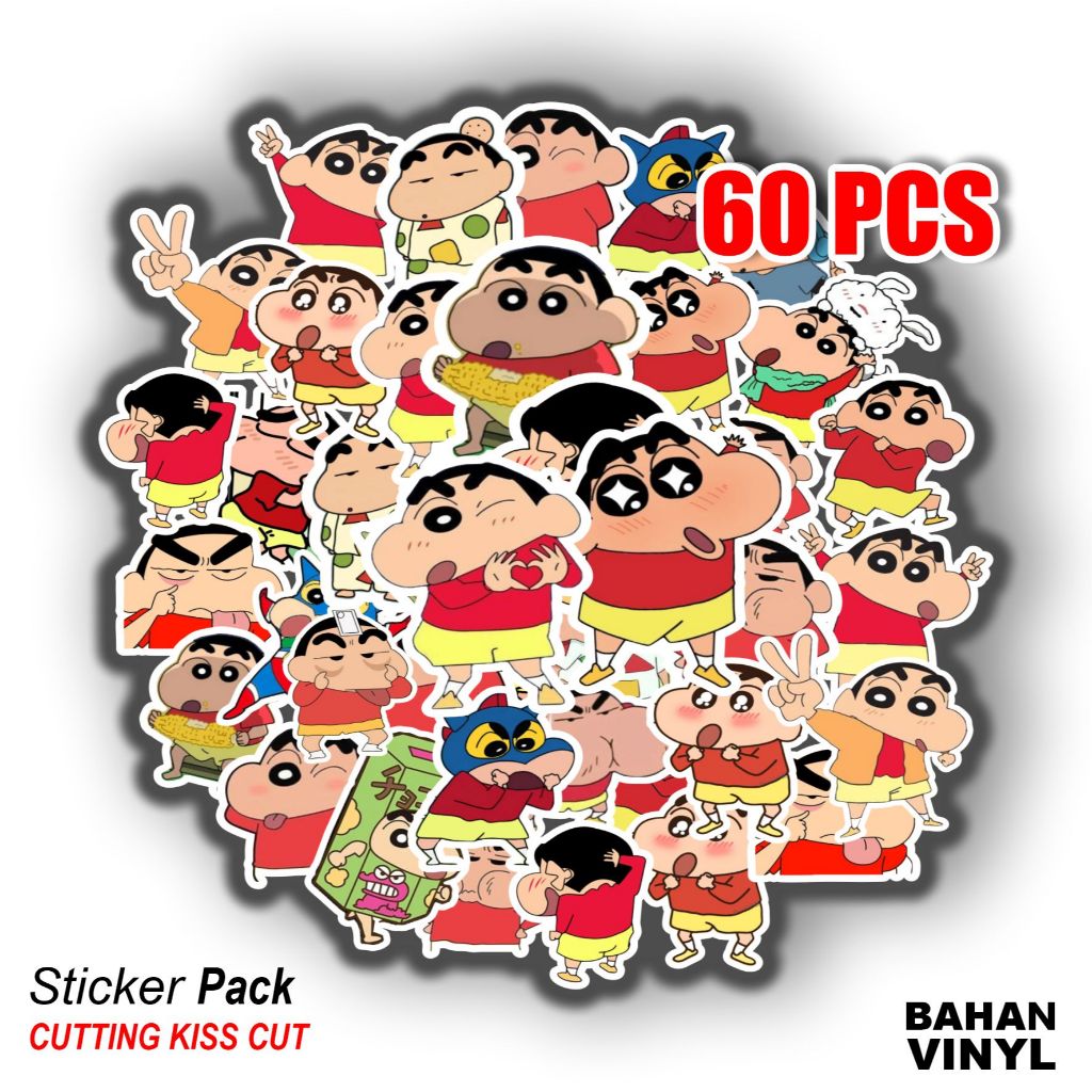 Jual 60PCS+ STICKER PACK MOTIF ANIME/SHINCHAN/EMOTICON-STICKER PACK ...