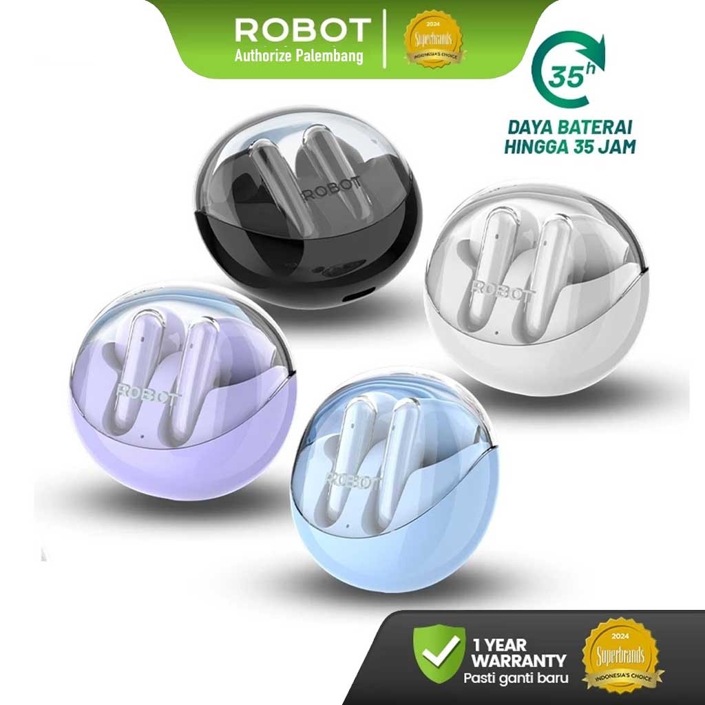 Jual ROBOT TWS Wireless Earphone Flybuds T30 With Transparent Case ...