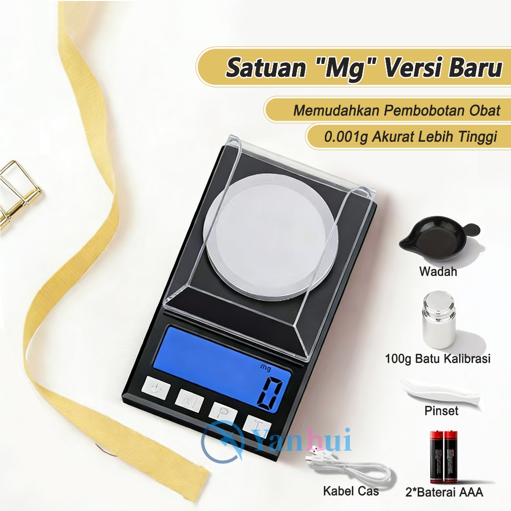Jual Timbangan Digital Miligram Akurat 0.001g Saku Mini USB Obat/Emas ...