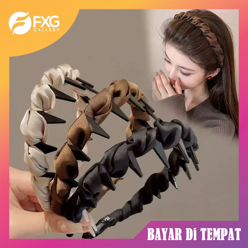 Jual FXG Bando Kepang Satin Spike Korea – Headband Anti Geser Premium ...