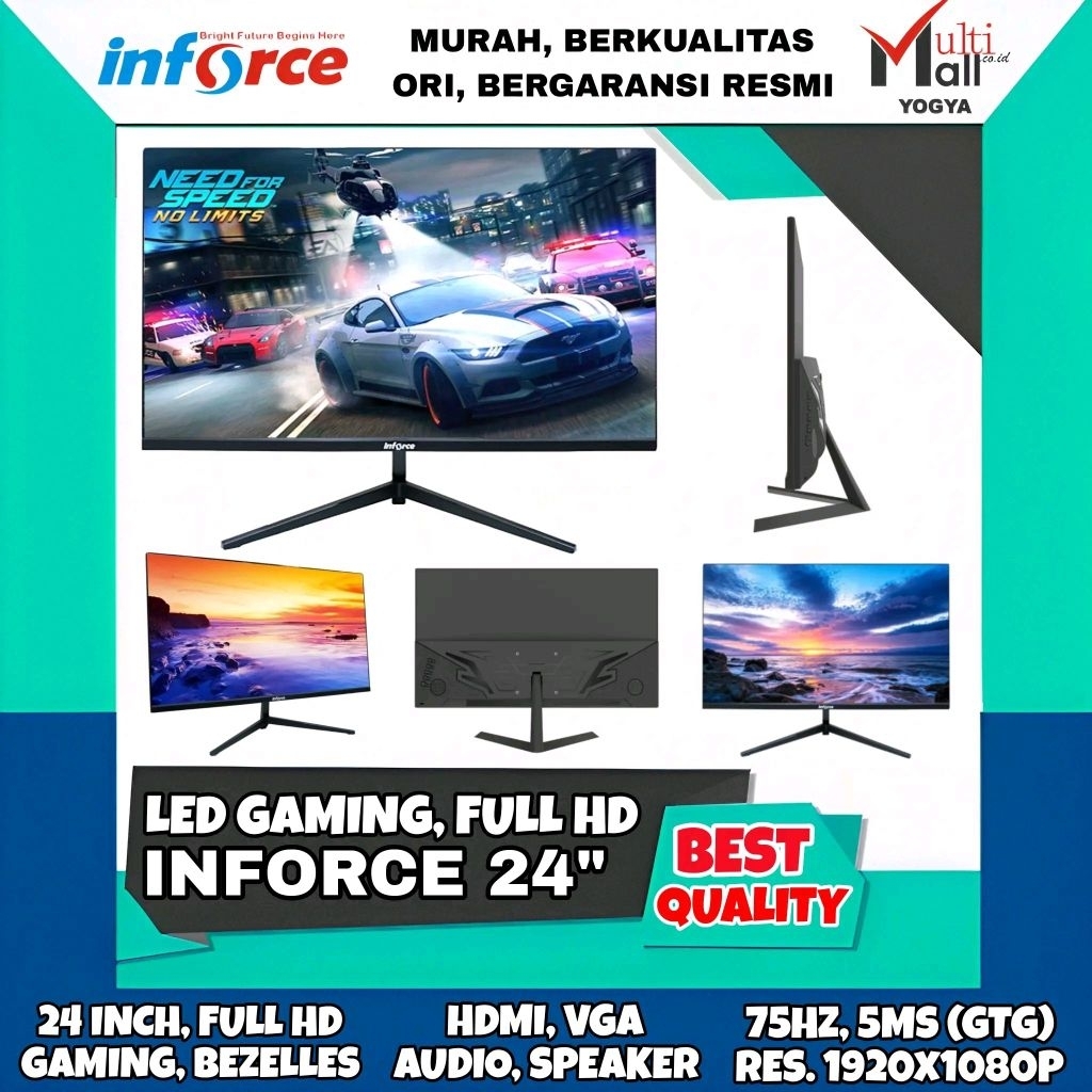 Jual Inforce Monitor Gaming 24" Inch Full HD 75Hz 5Ms Bezelless Speaker ...