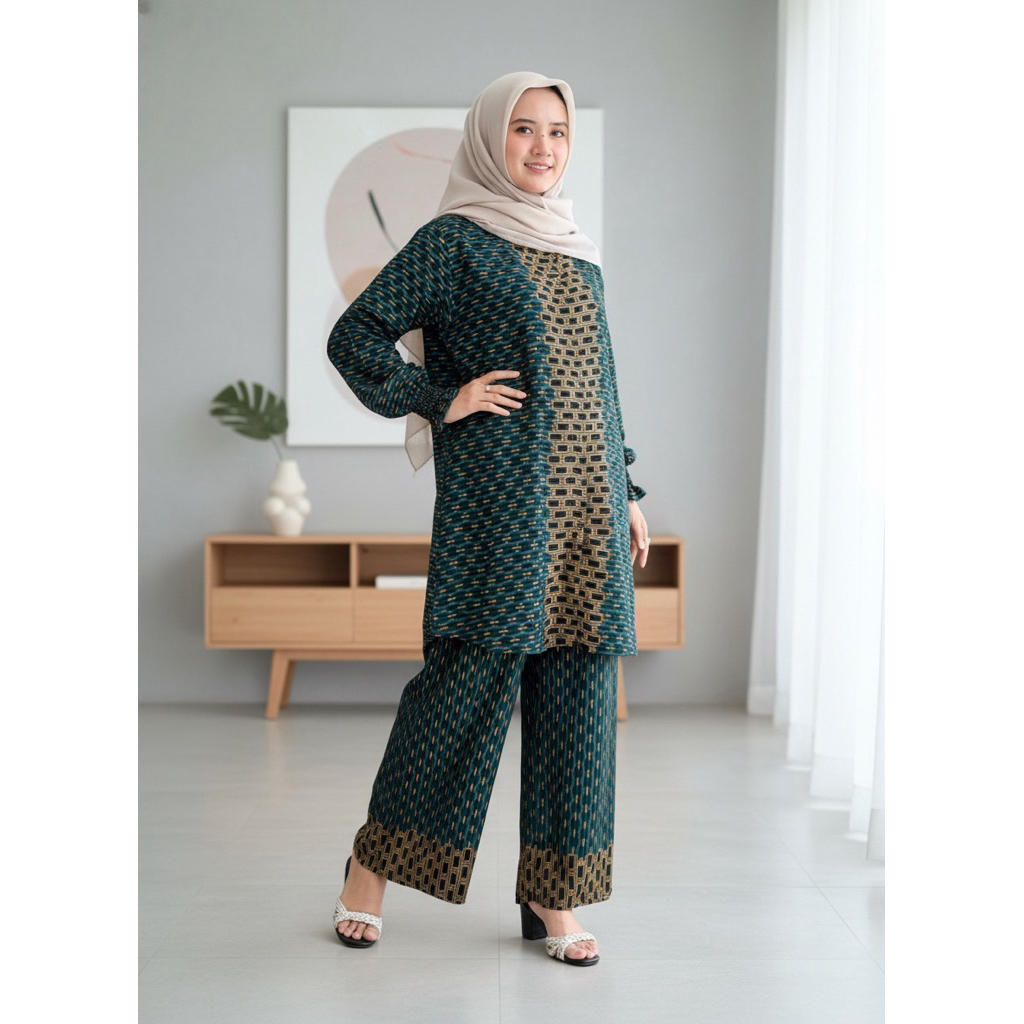 Jual Setelan Tunik Rayon Diamond Wanita Elegan Anti Gerah Nyaman ...
