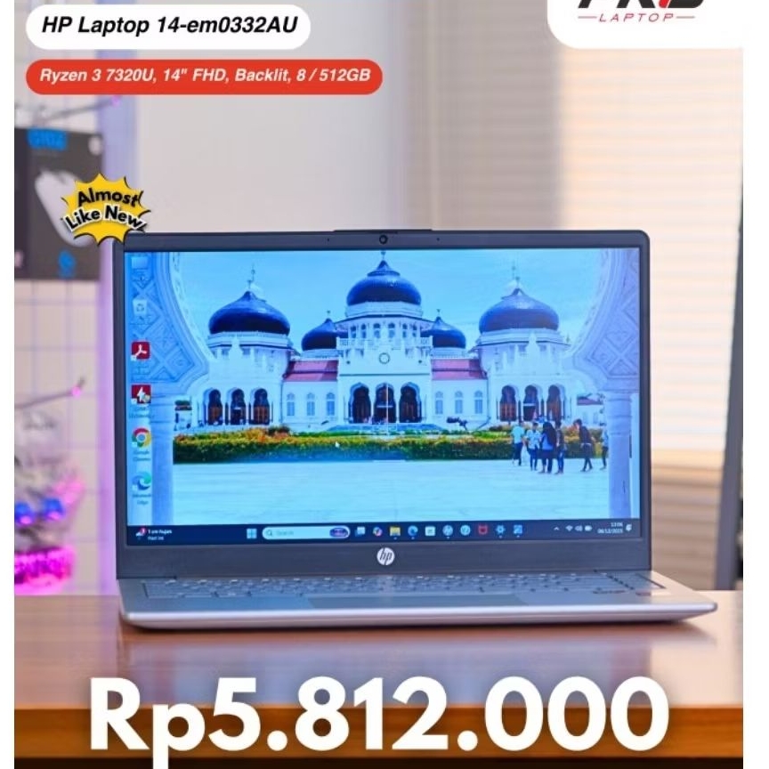 Jual HP LAPTOP 14 EM0332AU AMD RYZEN 3 7320U 8/512GB | Shopee Indonesia