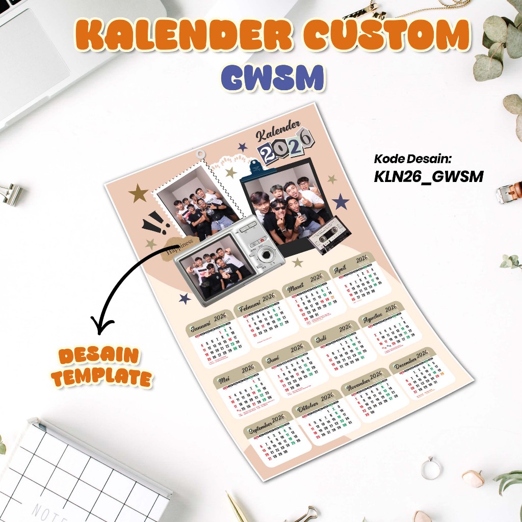 Jual Kalender Lembaran Custom 2026 Tema GWSM – Desain Lucu & Estetik ...