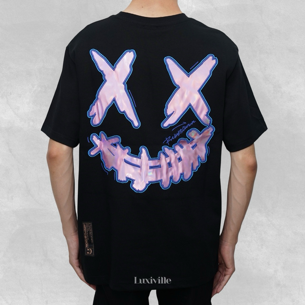 Jual RIC Ricky Is Clown Laser Crystal Patch Embroidered Black Tee ...