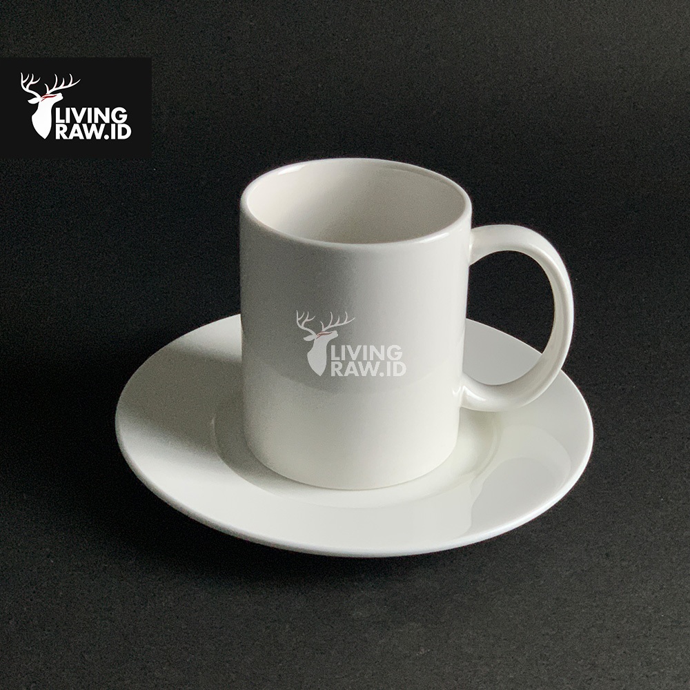 Jual MUG POLOS COATING BAHAN KERAMIK COATING HITAM PUTIH SABLON Polos ...