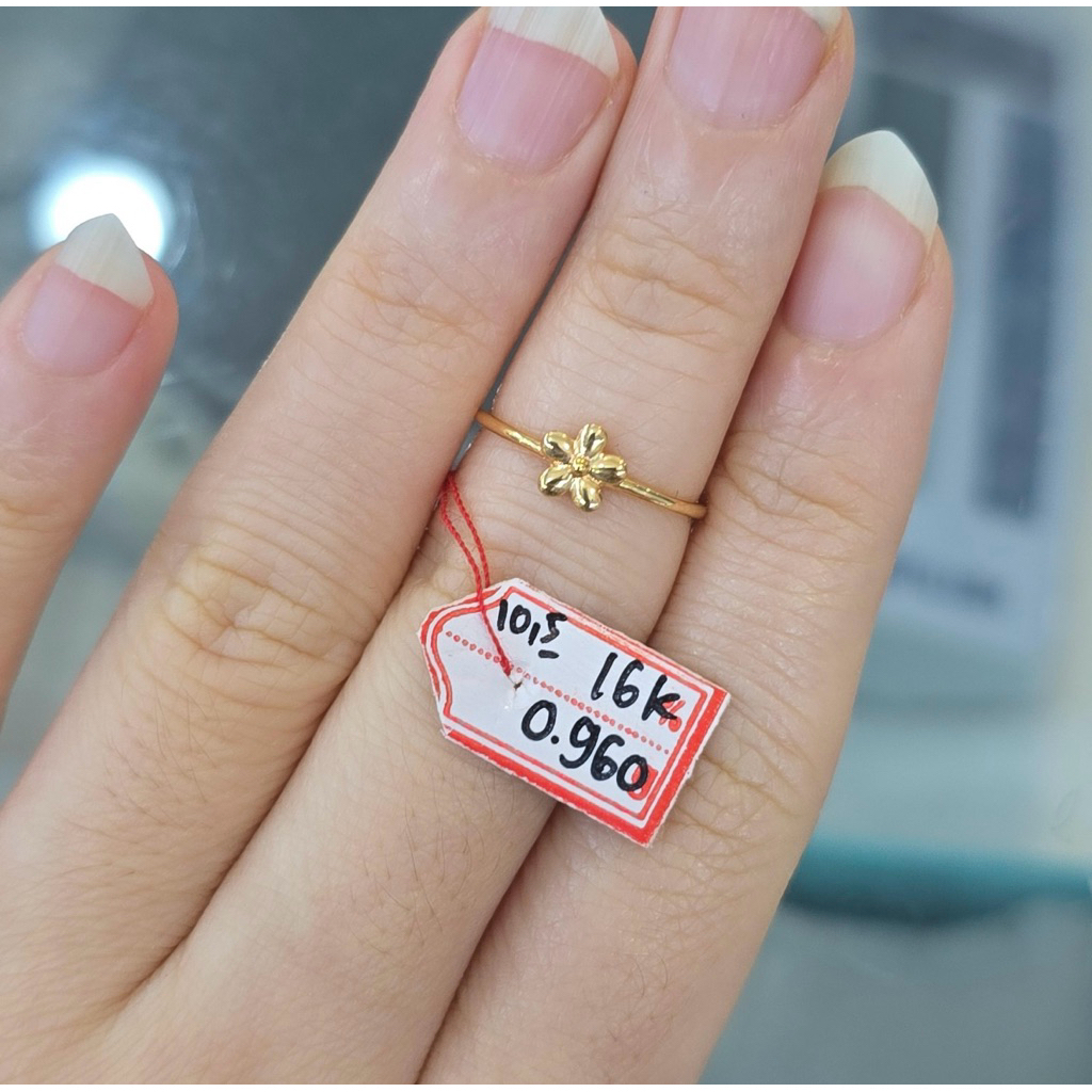 Jual cincin polos model bunga size kecil berat ringan emas 16k 700 70% ...