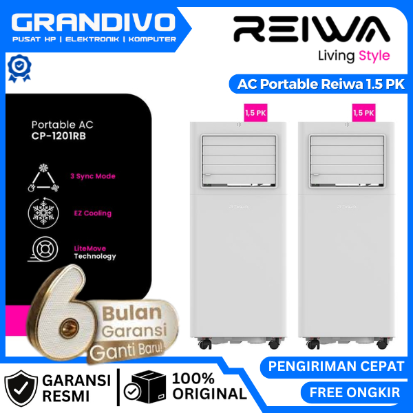 Jual Reiwa Portable AC 1,5 PK CP-1201RB Putih AC Portabel Reiwa GARANSI ...